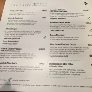 Stena Plus Menu - AndyBTravels