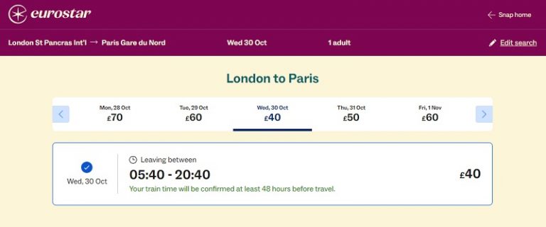 Eurostar Brings Back Cheap Snap Ticket - AndyBTravels